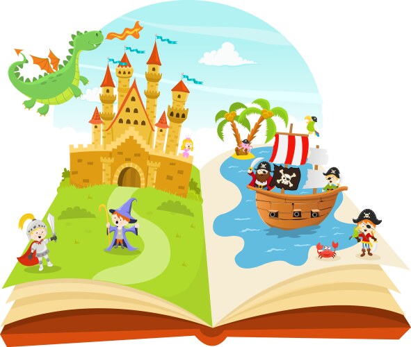 Fairy tale book Royalty Free Vector Image - VectorStock
