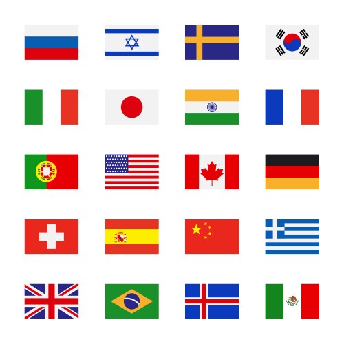 Country flags icons Royalty Free Vector Image - VectorStock