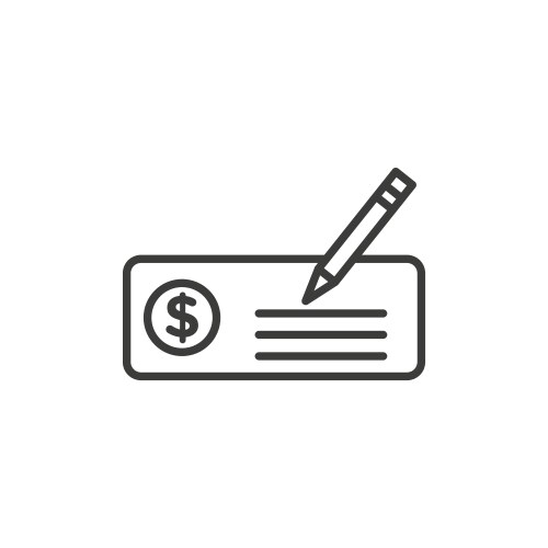 Money check icon setpayment pay paper cheque Vector Image