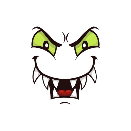 Monster face cartoon icon creepy creature Vector Image