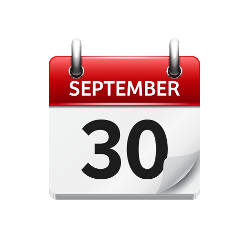 Calendar icon day 19 september template date days Vector Image