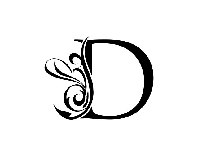 Elegant letter r graceful royal style Royalty Free Vector