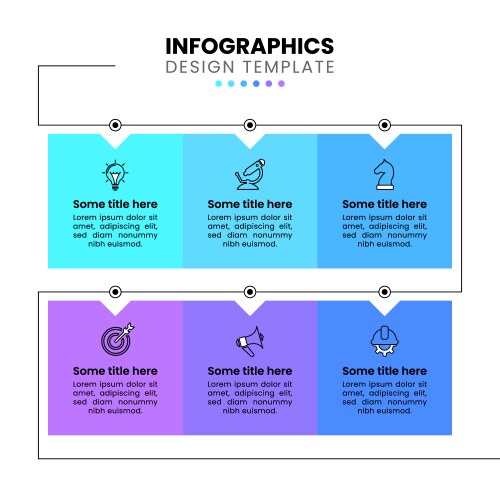 Infographic template timeline with 6 flags Vector Image