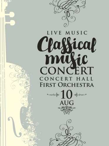 Poster of a classical live music concert Vector Image