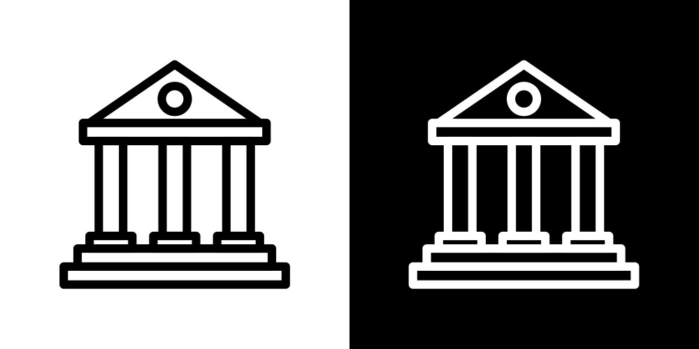 Courthouse icon set on white background Royalty Free Vector