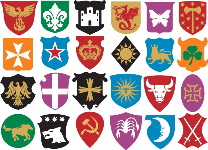 Coat arms german states heraldic icons Royalty Free Vector