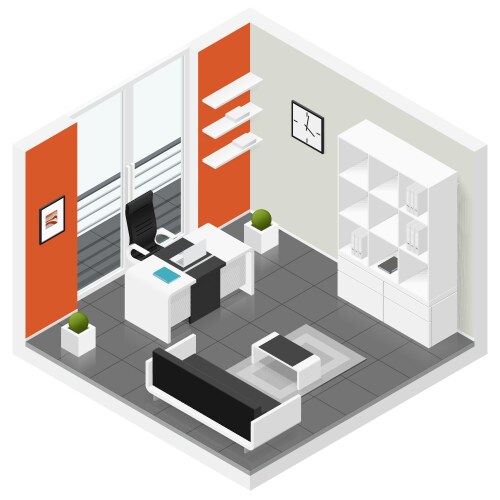 Living room isometric set Royalty Free Vector Image