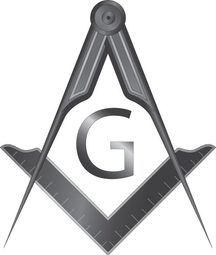 Masonic Square and Compass Symbol Royalty Free Vector Image