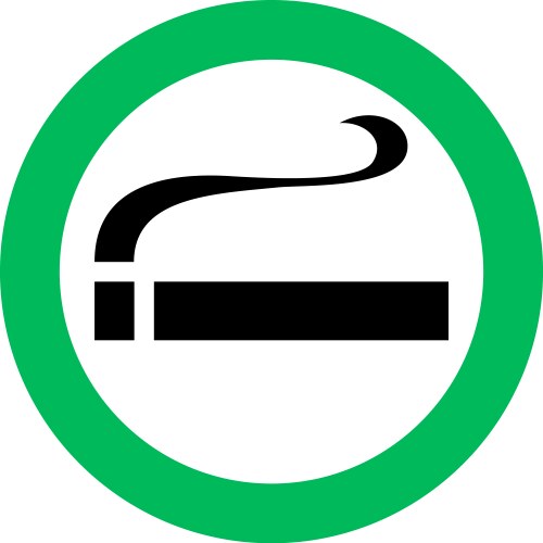 Smoking permitted sign Royalty Free Vector Image
