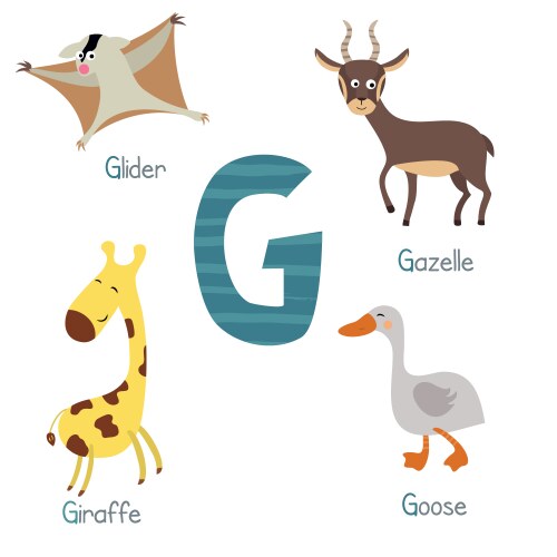 Cute zoo alphabet Royalty Free Vector Image - VectorStock