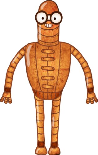 Cartoon cyborg with weapon Royalty Free Vector Image