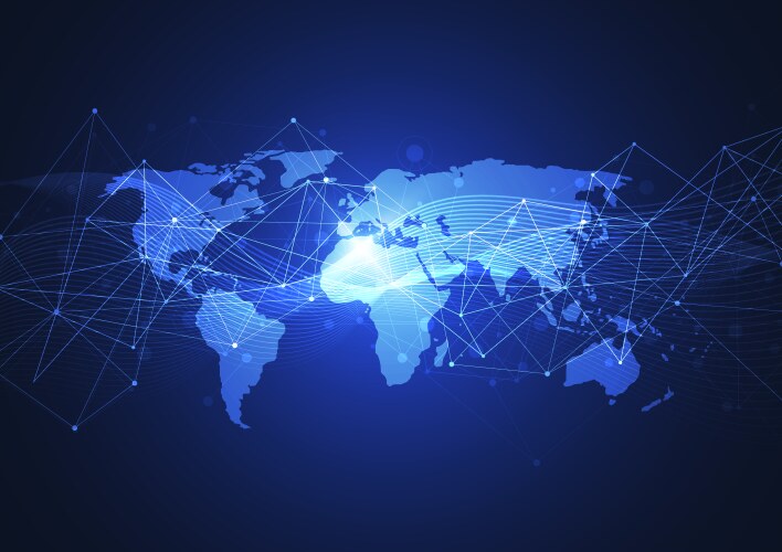 Global network connection world map point Vector Image