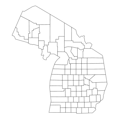 Administrative map of michigan mi Royalty Free Vector Image
