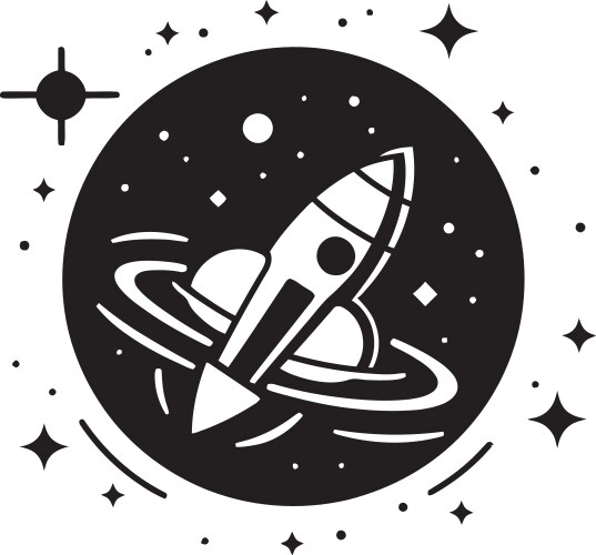 Astral seal emblematic space logo interstellar Vector Image