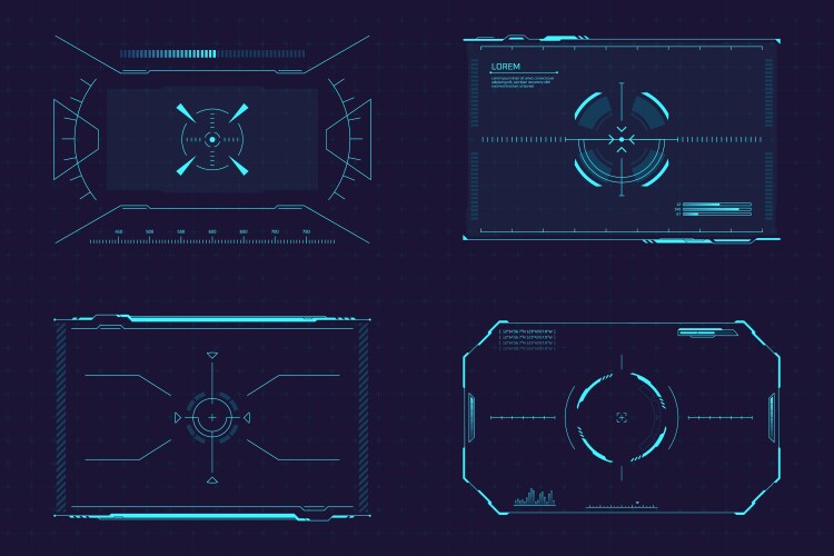 Hud frame futuristic game target borders sci-fi Vector Image