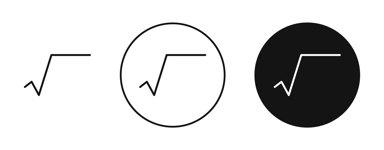 Square root icon set Royalty Free Vector Image