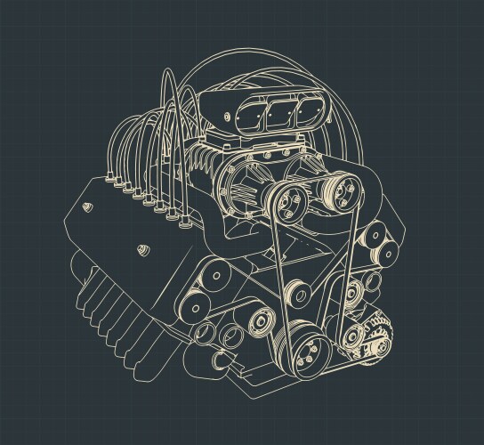 Motorcycle Blueprint Schematic Royalty Free Vector Image