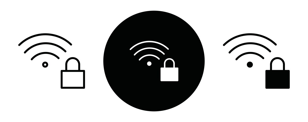 Wifi security icon symbol set collection Vector Image