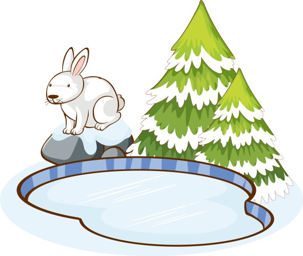 White rabbit wearing winter outfits cartoon Vector Image