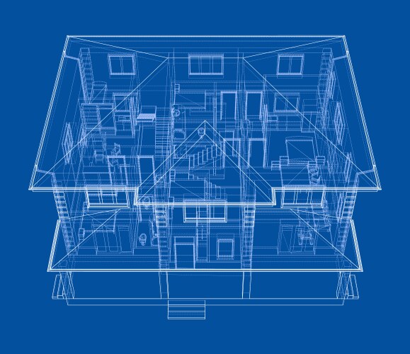 Blueprint house plan Royalty Free Vector Image