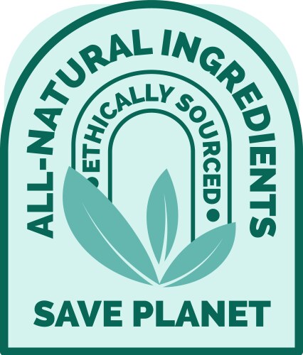 All natural ingredients save planet emblem sticker