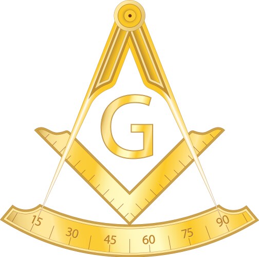 Masonic Square and Compass Symbol Royalty Free Vector Image