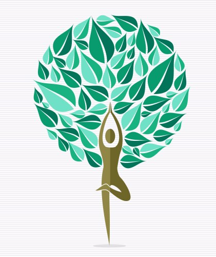 India yoga human tree Royalty Free Vector Image