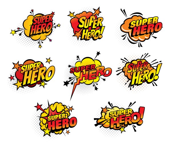 Hero icon set Royalty Free Vector Image - VectorStock