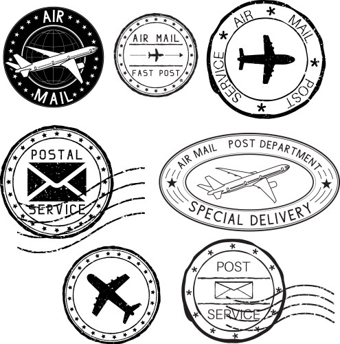 Stamp mail Royalty Free Vector Image - VectorStock