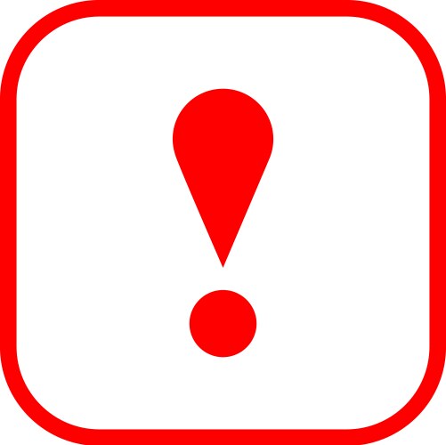 Red triangle exclamation mark icon warning sign Vector Image