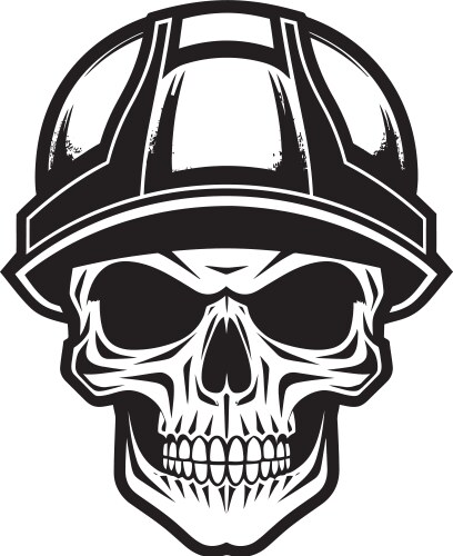 Safety skull construction helmet emblem Royalty Free Vector
