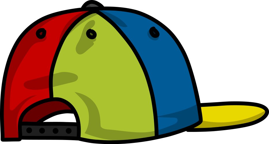 Hat snapback cap backward Royalty Free Vector Image