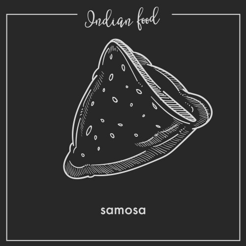 Delicious crispy triangular samosa from Royalty Free Vector