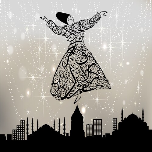 Islam dance sufi dervishes religion whirling Vector Image