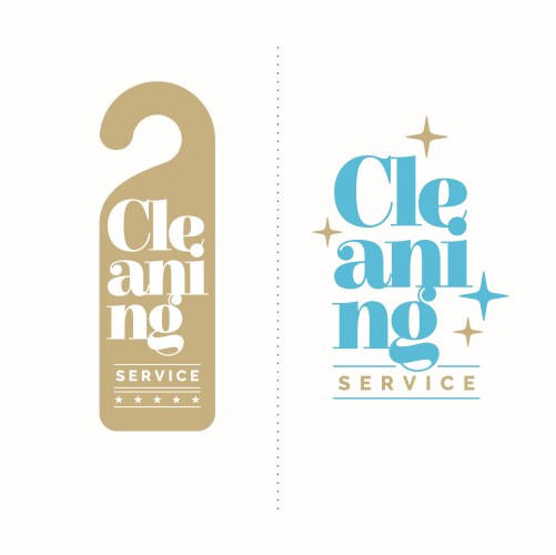 Simple cleaning service logotype Royalty Free Vector Image