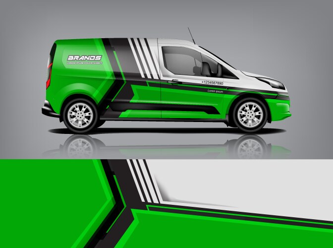 Van wrap design sticker and decal Royalty Free Vector Image
