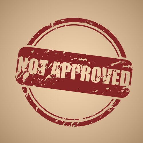 Old round stamp is not approved Royalty Free Vector Image