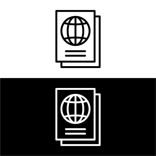 Passport icon identity paper document line symbol Vector Image