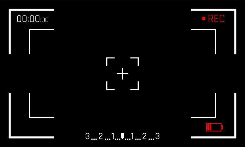 Camera viewfinder user interface Royalty Free Vector Image