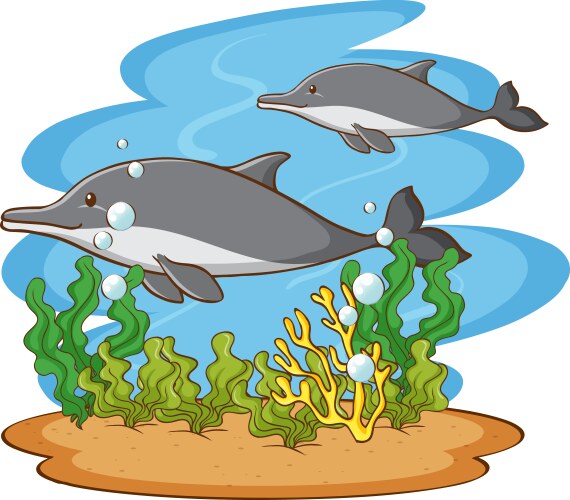 Octopus swimming in sea Royalty Free Vector Image