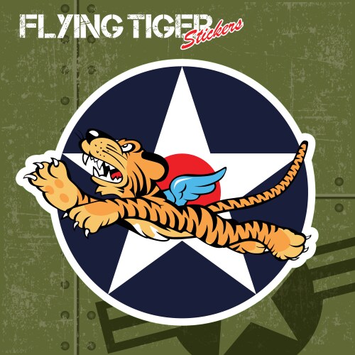 Flying Tiger WWII Stickers Royalty Free Vector Image