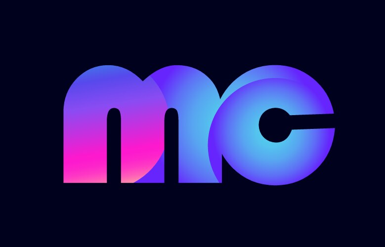 Abstract colorful gradient letter m w logo icon Vector Image