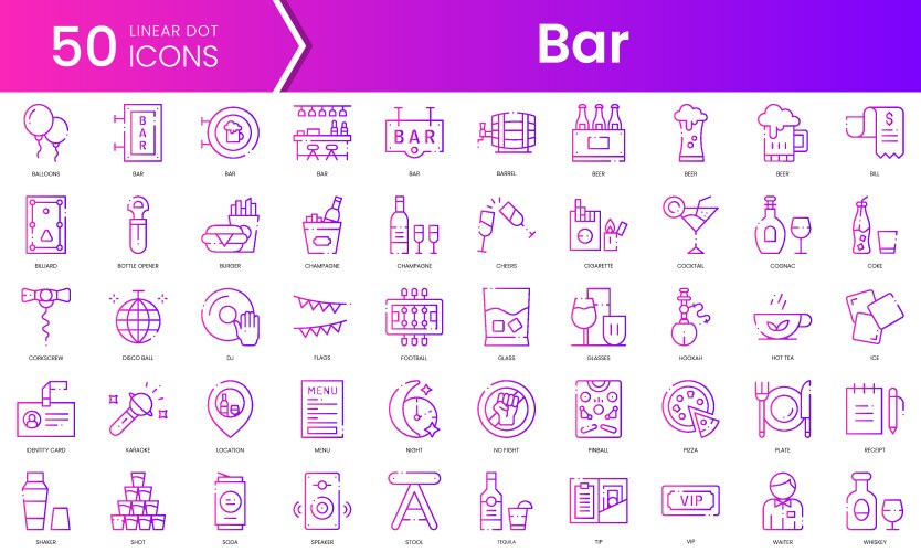 Set of italy icons gradient style icon bundle Vector Image