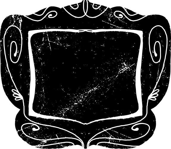 Vintage tag frame etc in linocut style Royalty Free Vector