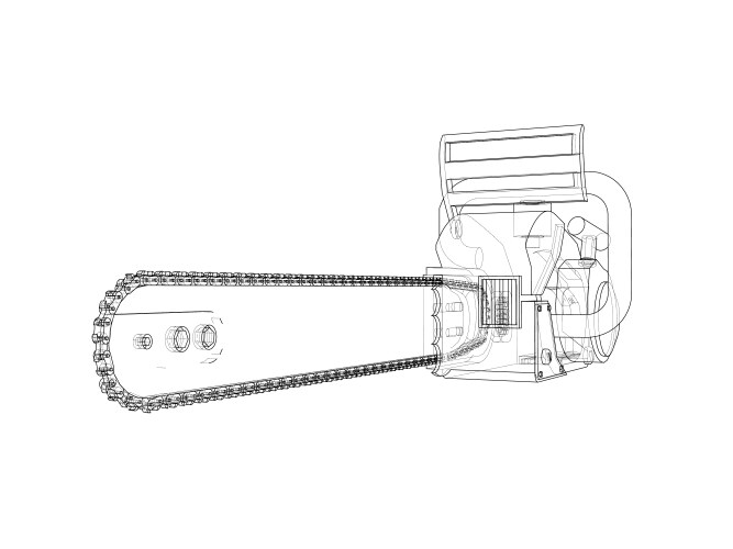 Chainsaw chain blueprint Royalty Free Vector Image