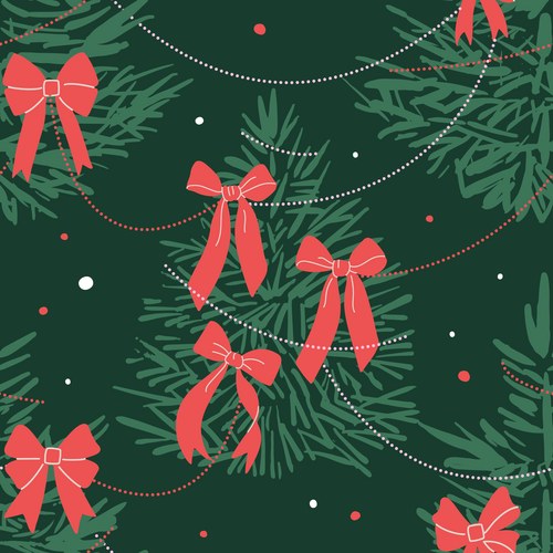 Coquette Christmas Pattern – Royalty-Free Vector | VectorStock