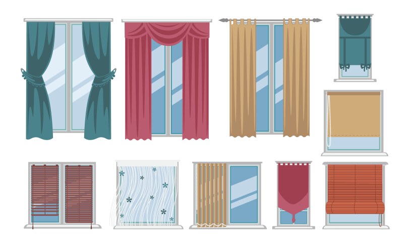 Cartoon window with curtains symbol icon design Vector Image