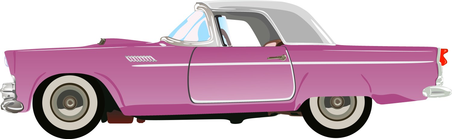 Classic american vintage pink car Royalty Free Vector Image