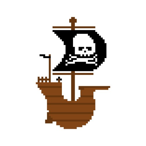Pirate ship pixel art pattern seamless pirates 8 Vector Image