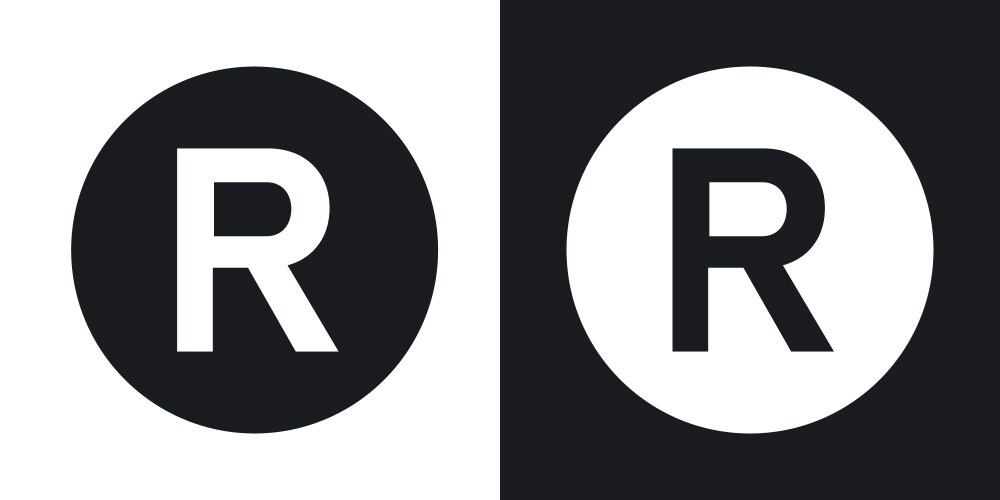 White Registered Trademark Symbol Vector